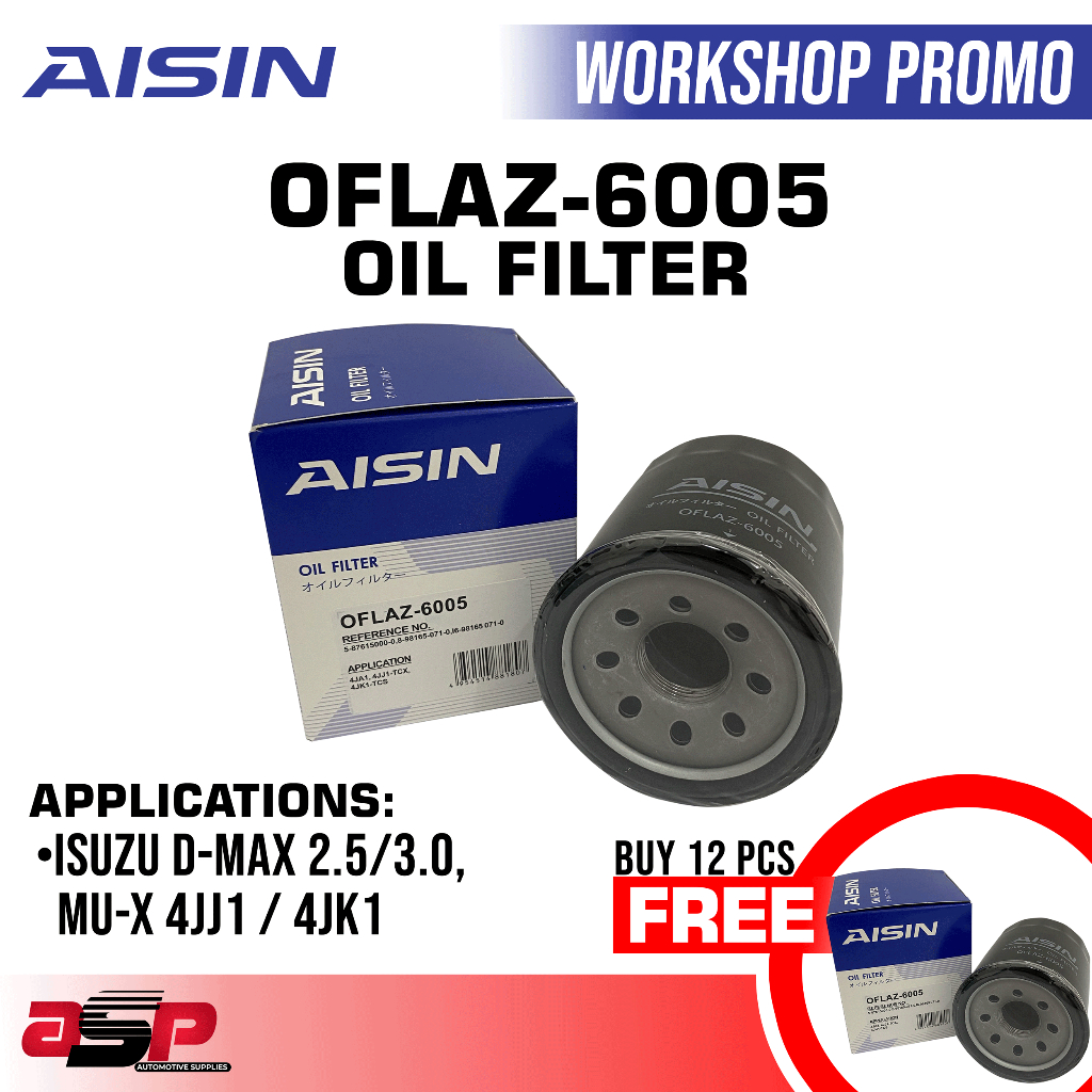 AISIN Oil Filter for ISUZU DMAX, Altera, MU-X 4JJ1 / 4JK1 - OFLAZ-6005 ...