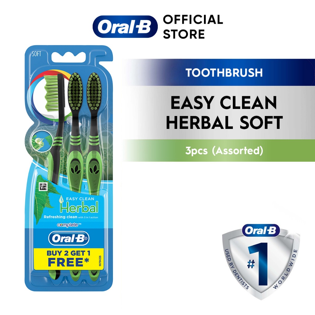 Oral-B Easy Clean Herbal Toothbrush (3s) | Shopee Philippines