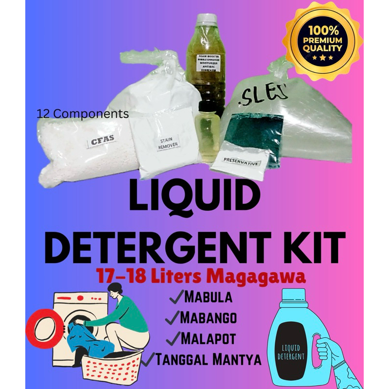 LIQUID DETERGENT KIT 17-18Liters bottles nagagawa Instant Siksik Easy ...