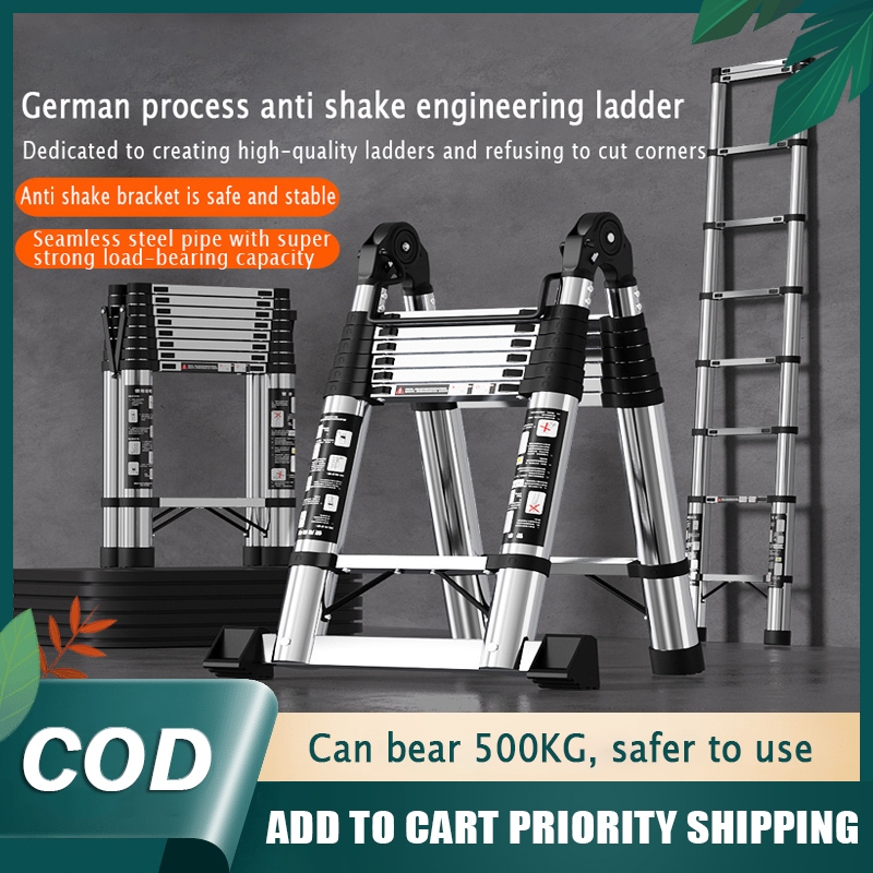 Lifting straight ladder multifunctional telescopic ladder home ladder ...