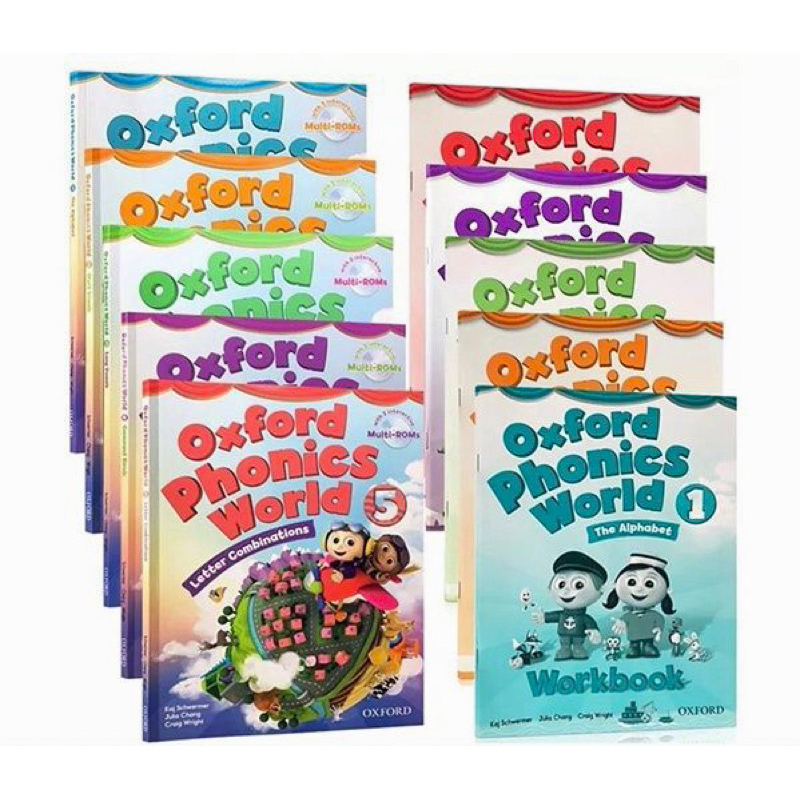 Oxford Phonics World 5 Reading Books + 5 Workbooks Set Educational for ...