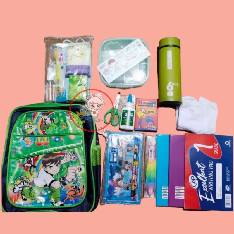 CLASS A BAG SET nursery , kinder , grade 1 complete set school supplies ...