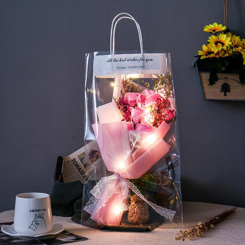 HomeCare Artificial Gypsophila Rose Flower Bouquet with LED String ...
