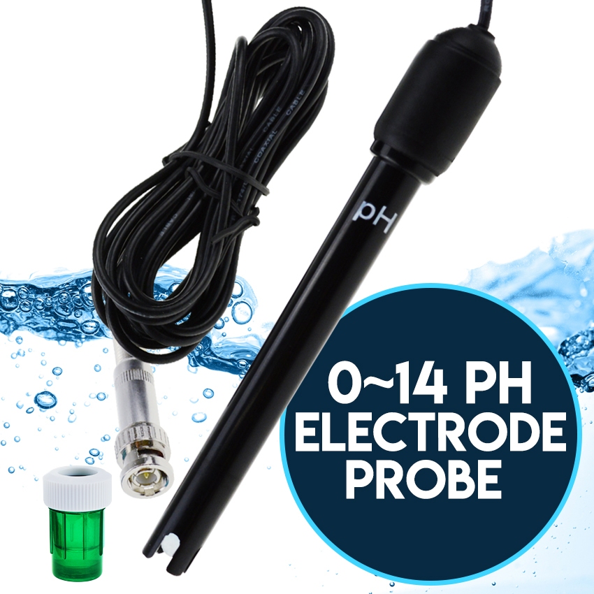 pH Electrode Probe BNC Connector, 300cm Cable for PH Meter Monitor ...