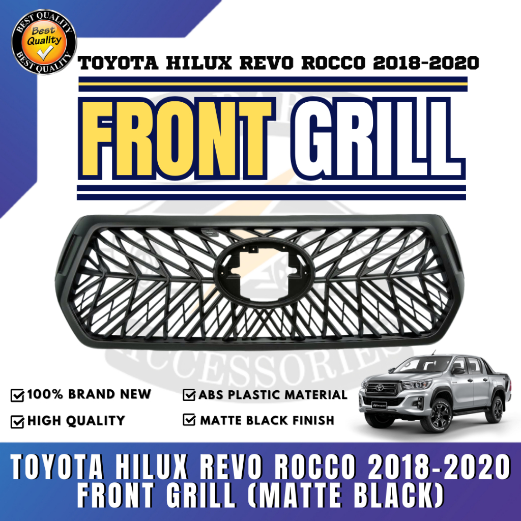 CPA TOYOTA REVO ROCCO 2018-2020 FRONT GRILLE COVER TRD PLAIN GRILL ...