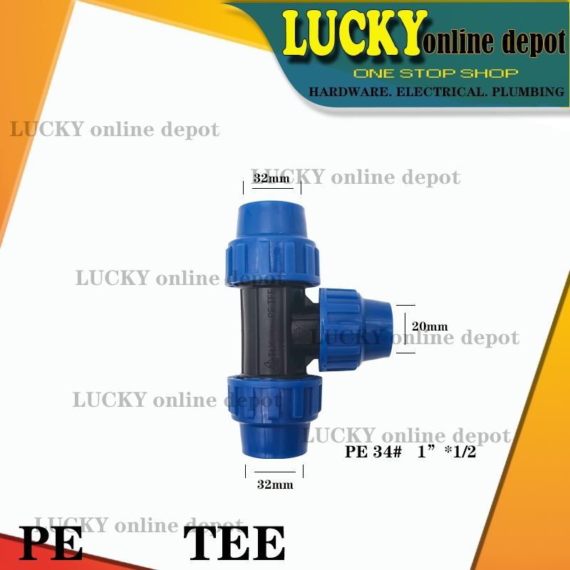 PE COMPRESSION PIPE FITTINGS TEE / REDUCING TEE ( 1/2x1/2 , 1/2x3/4 , 3 ...