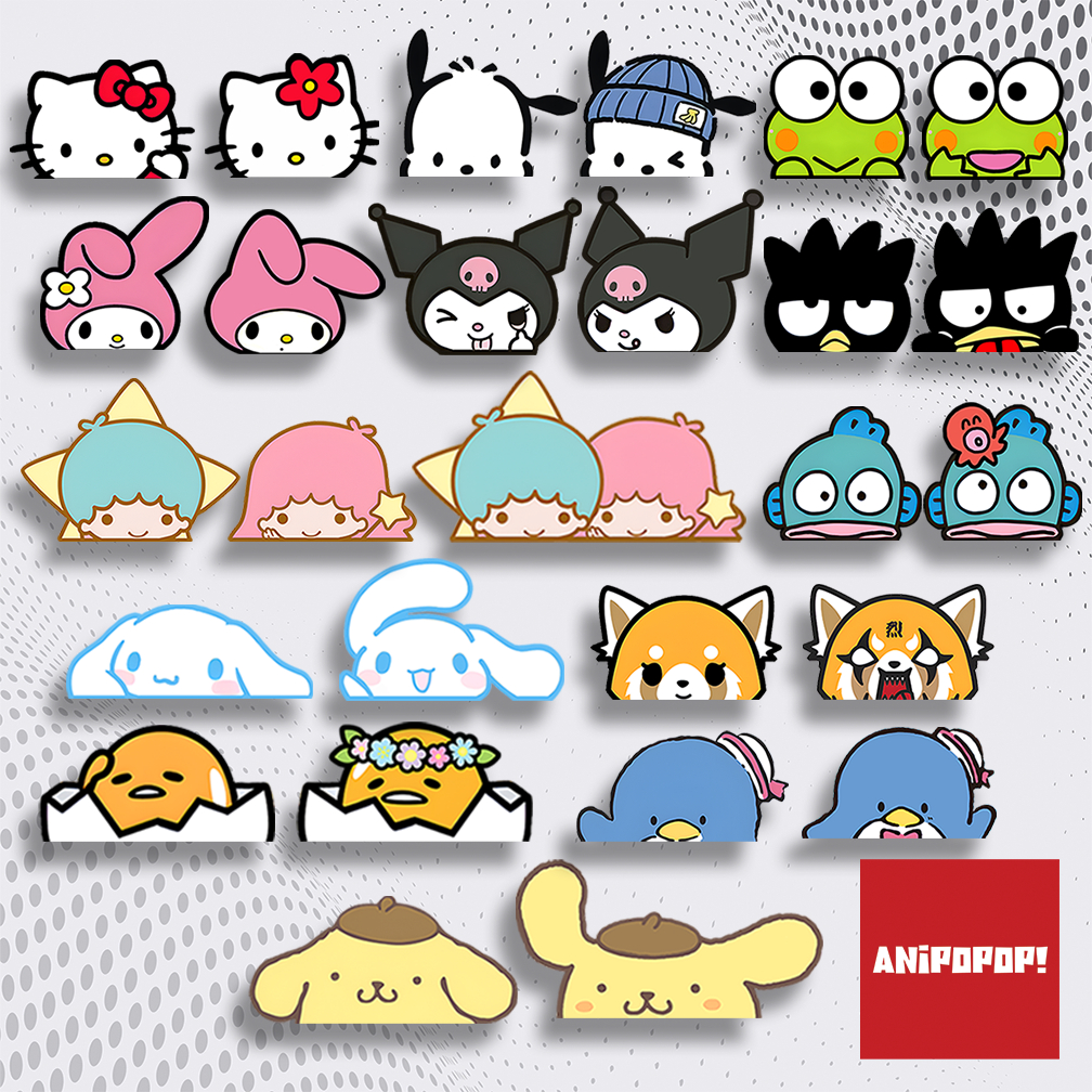 [FREE GIFT!] Sanrio Hello Kitty Waterproof Chibi Anime Peeker Stickers ...