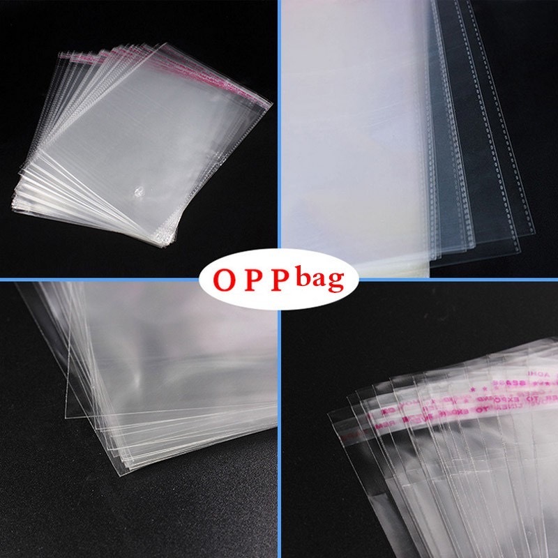 100Pcs Opp plastic packaging bag with tape sealing (for Mask, Cards ...