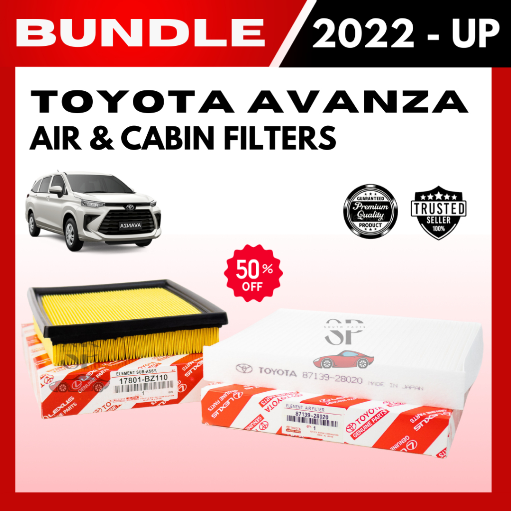 BUNDLE SALE! AIR & CABIN FILTERS for TOYOTA AVANZA (2022-UP) (87139 ...