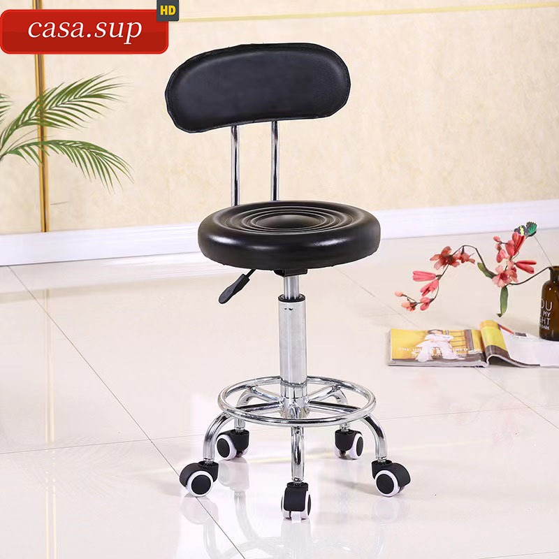 Salon Stool Working Chair Ergonomics Round Stool Leather Swivel ...