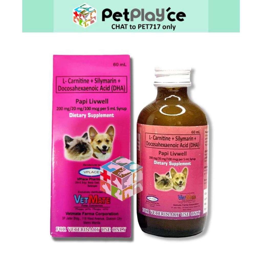 Papi Livwell 60ml Dog Cat Dietary Herbal Supplement Liquid Meds ...
