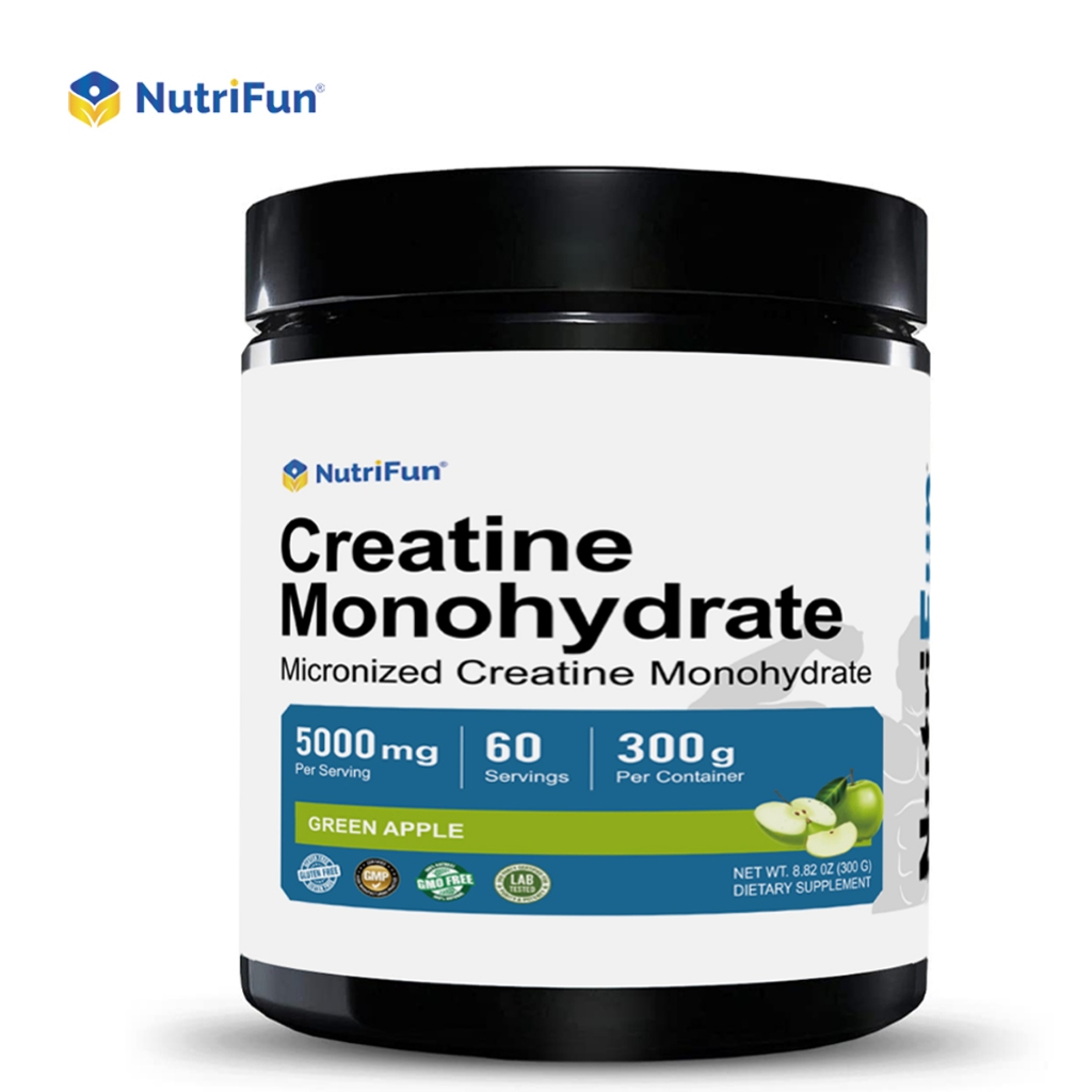 Nutrifun 100% Pure Creatine Monohydrate Powder 300 Grams 60 Servings ...