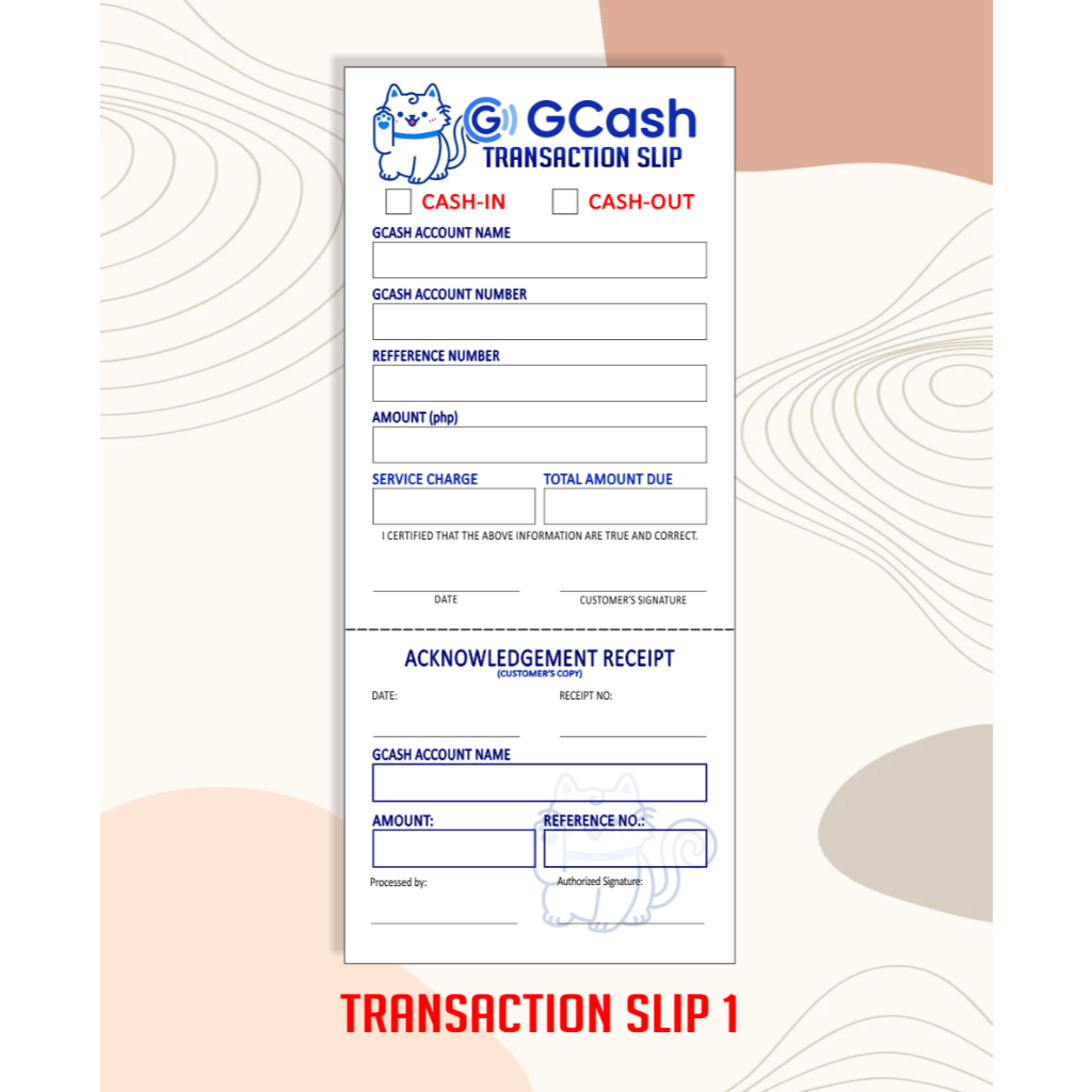 GCASH Transaction Slip with Customer Copy | Shopee Philippines