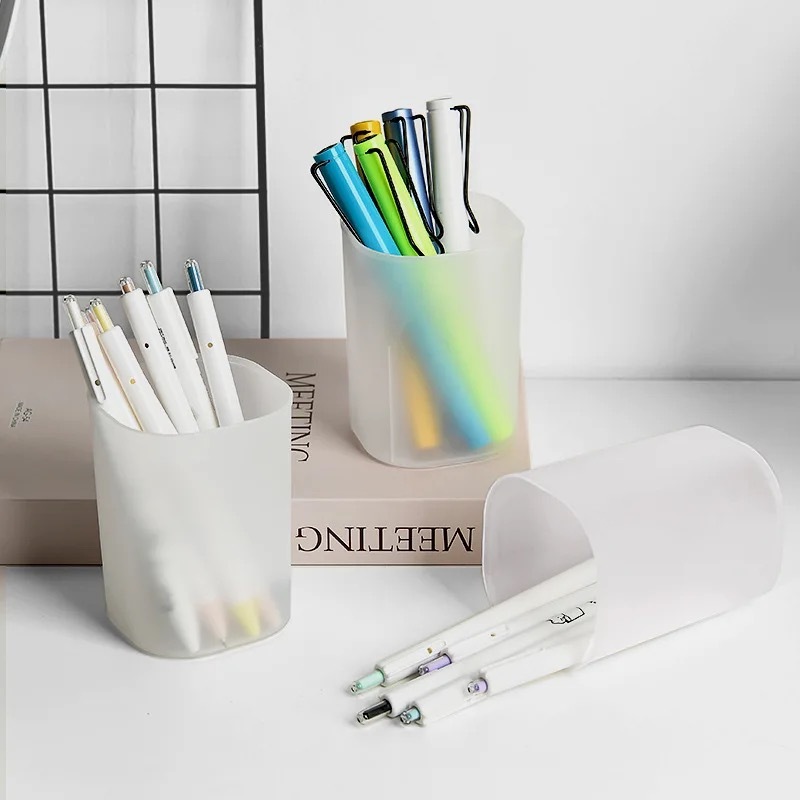 Matte Pen Holder Squear Pencil Holder Multi-function Desk Top Organizer ...