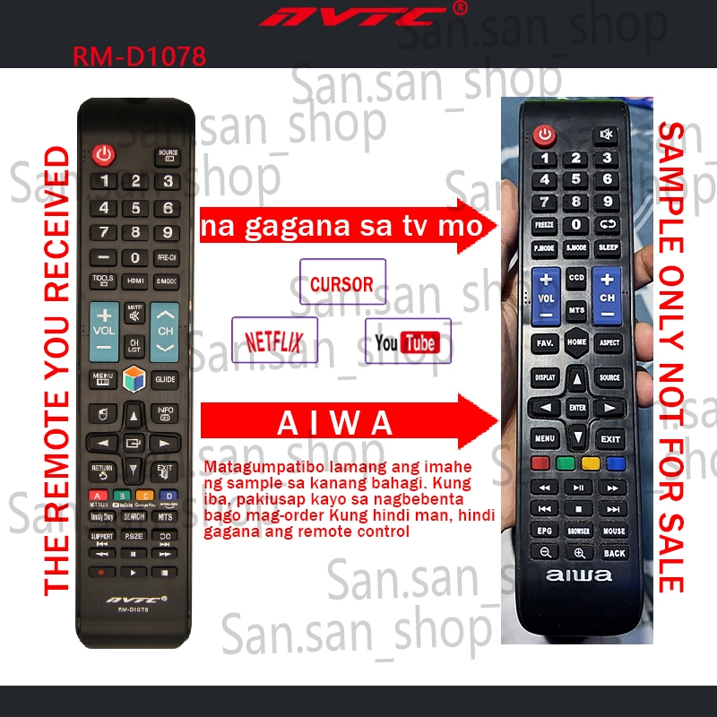 100% Work Universal remote control for AIWA smart tv remote na gagana sa tv mo | Shopee Philippines