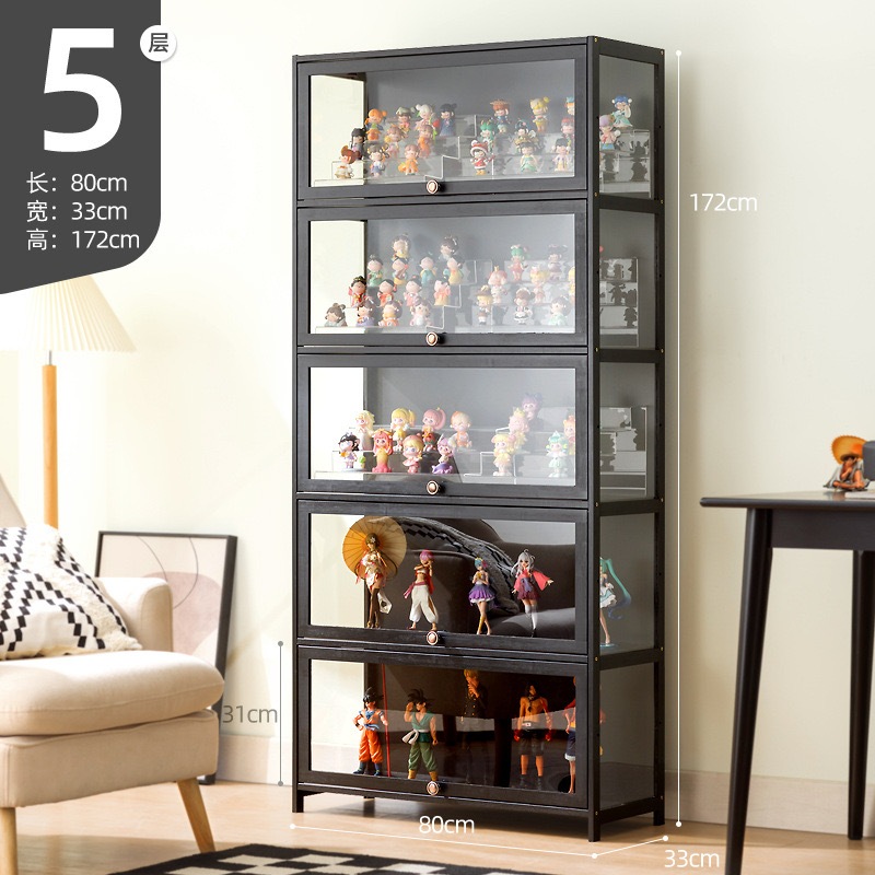 3/5 Layers Display Cabinet Lego Storage 3sides Acrylic Bamboo ...