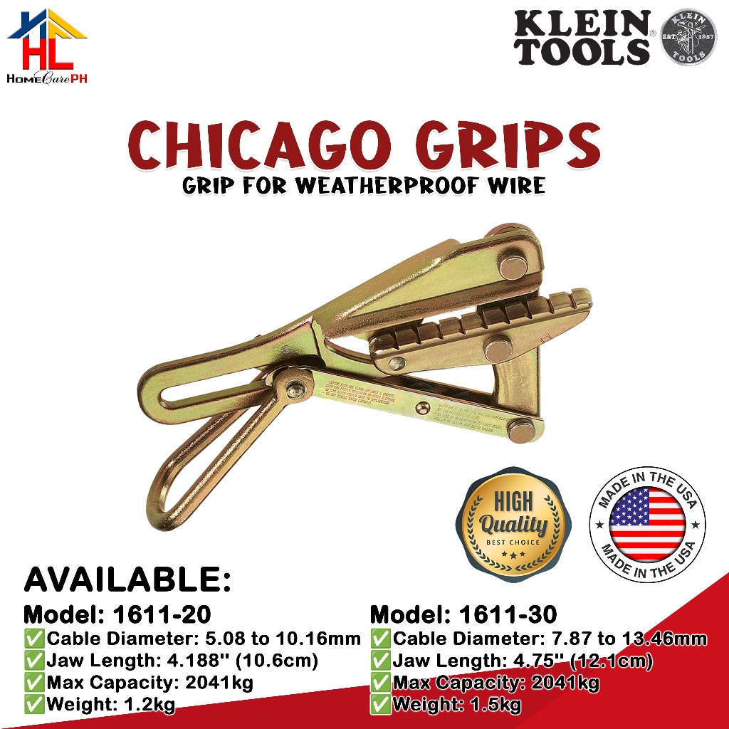 Klein Tools Chicago Grips for Weatherproof Wire | Shopee Philippines