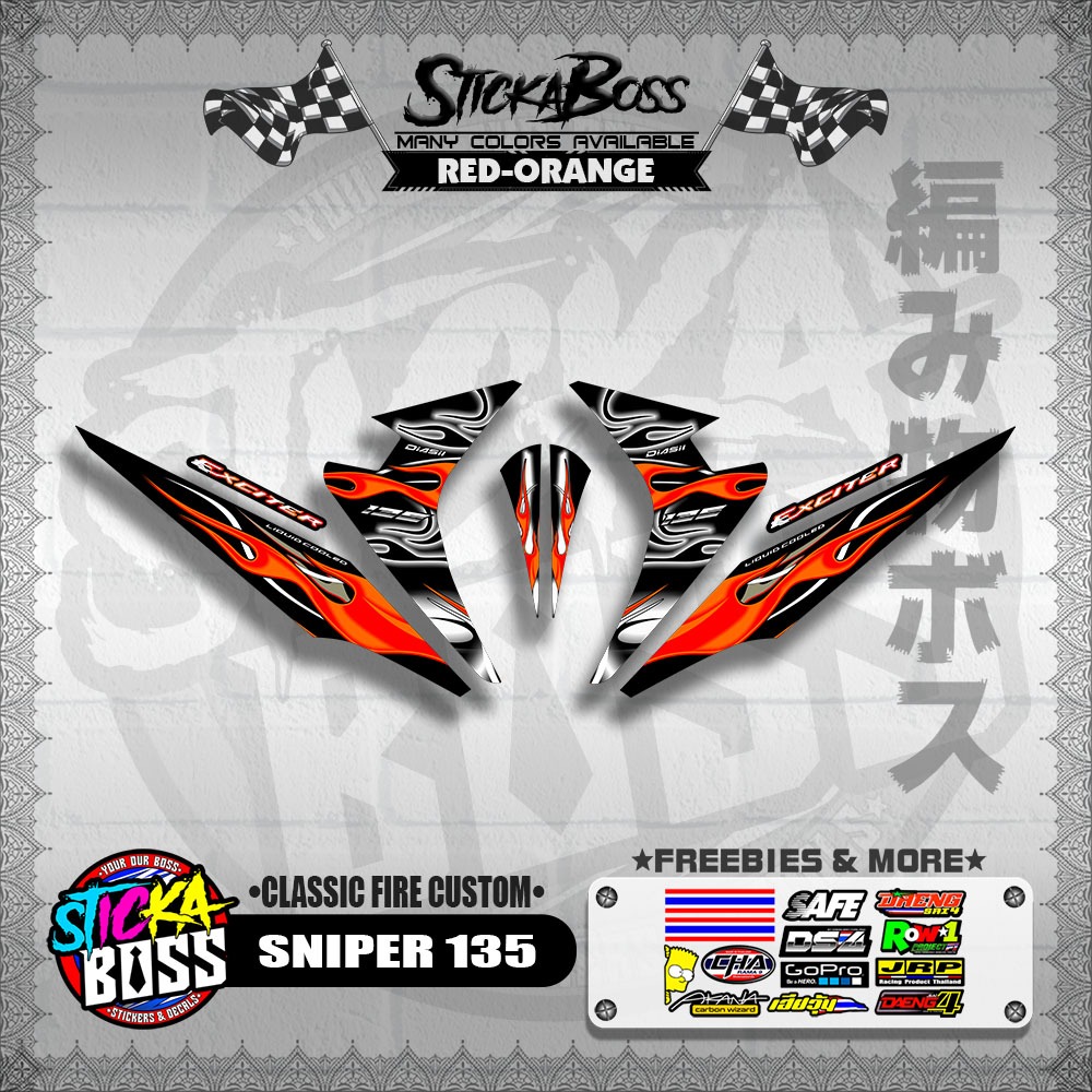 SNIPER 135 DECALS ( CLASSIC FIRE CUSTOM )【WITH FREEBIES】 | Shopee ...