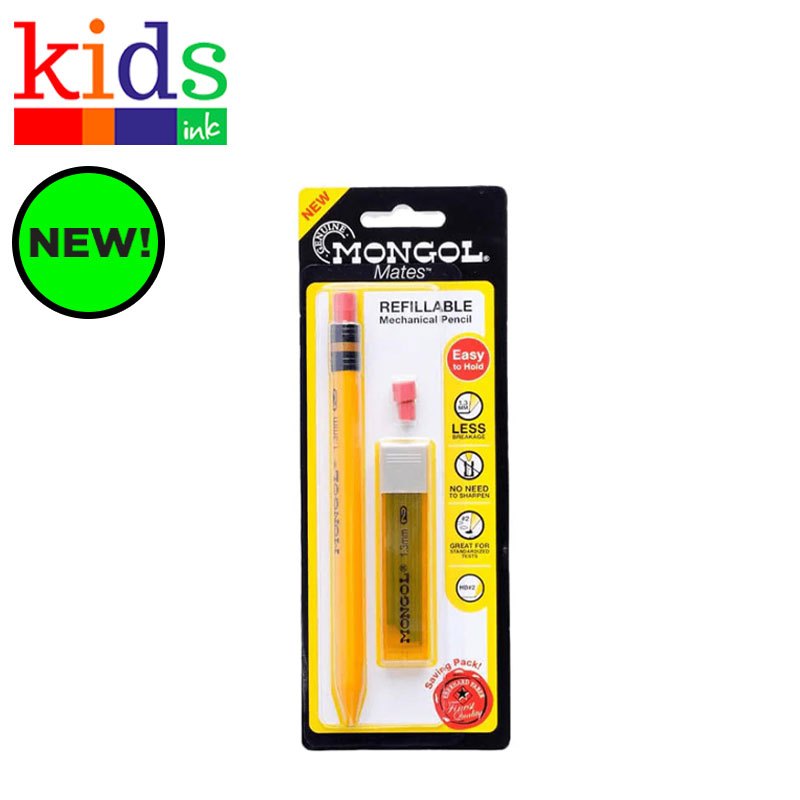 Mongol Mates Mechanical Pencil with Refill 1.3mm - Kids Ink | Shopee ...