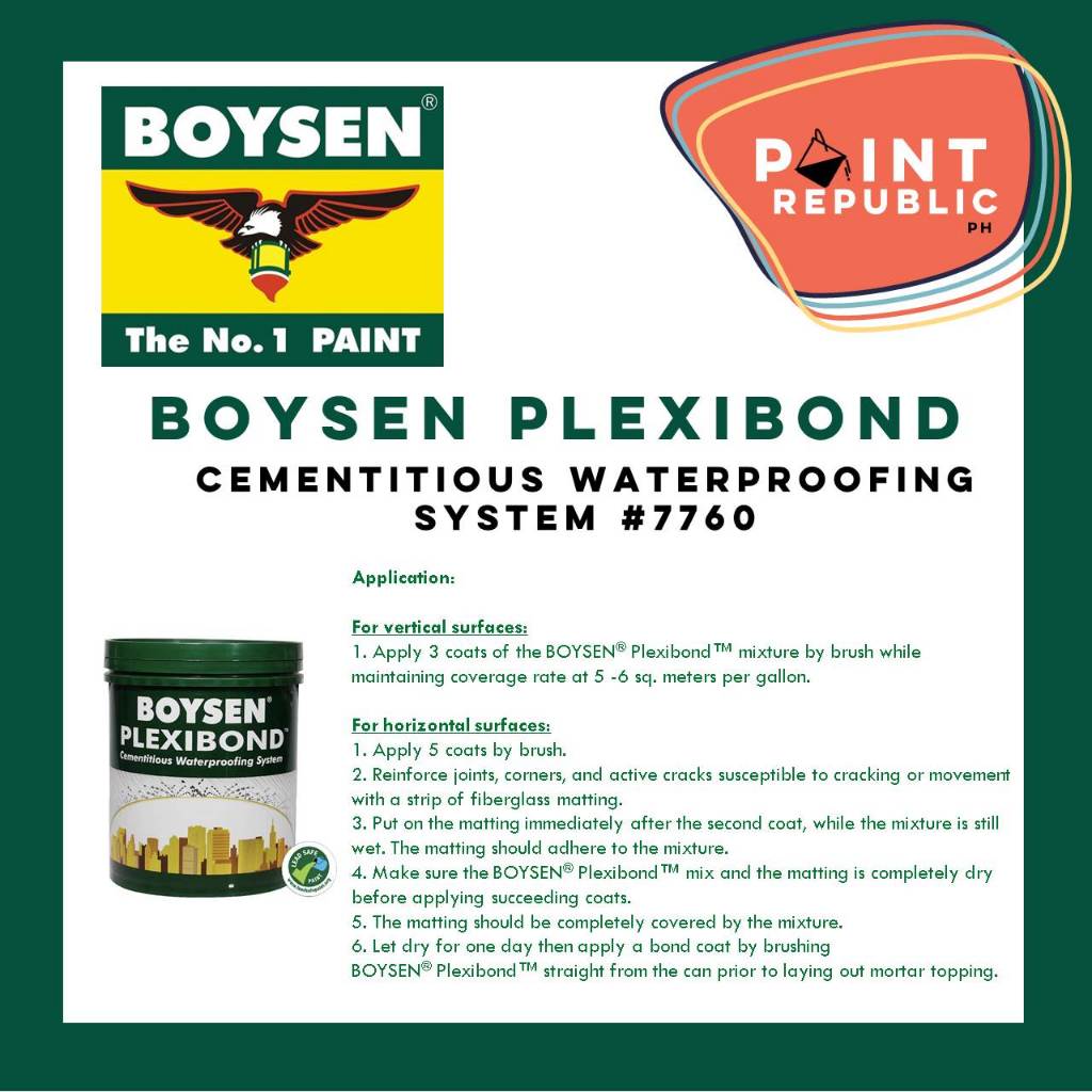 BOYSEN PLEXIBOND Cementitious Waterproofing System #7760 - 4L(GAL) | Shopee Philippines