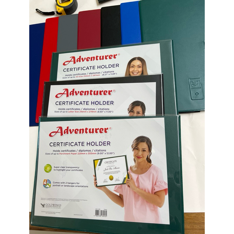 Adventurer Certificate Holder 9x12" 8.5x11 8.5x13 A4 Assorted Colors ...