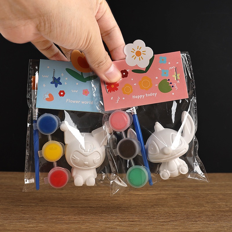 Cartoon Coloring Plaster Doll White Blank Kids Painting Handmade Diy ...