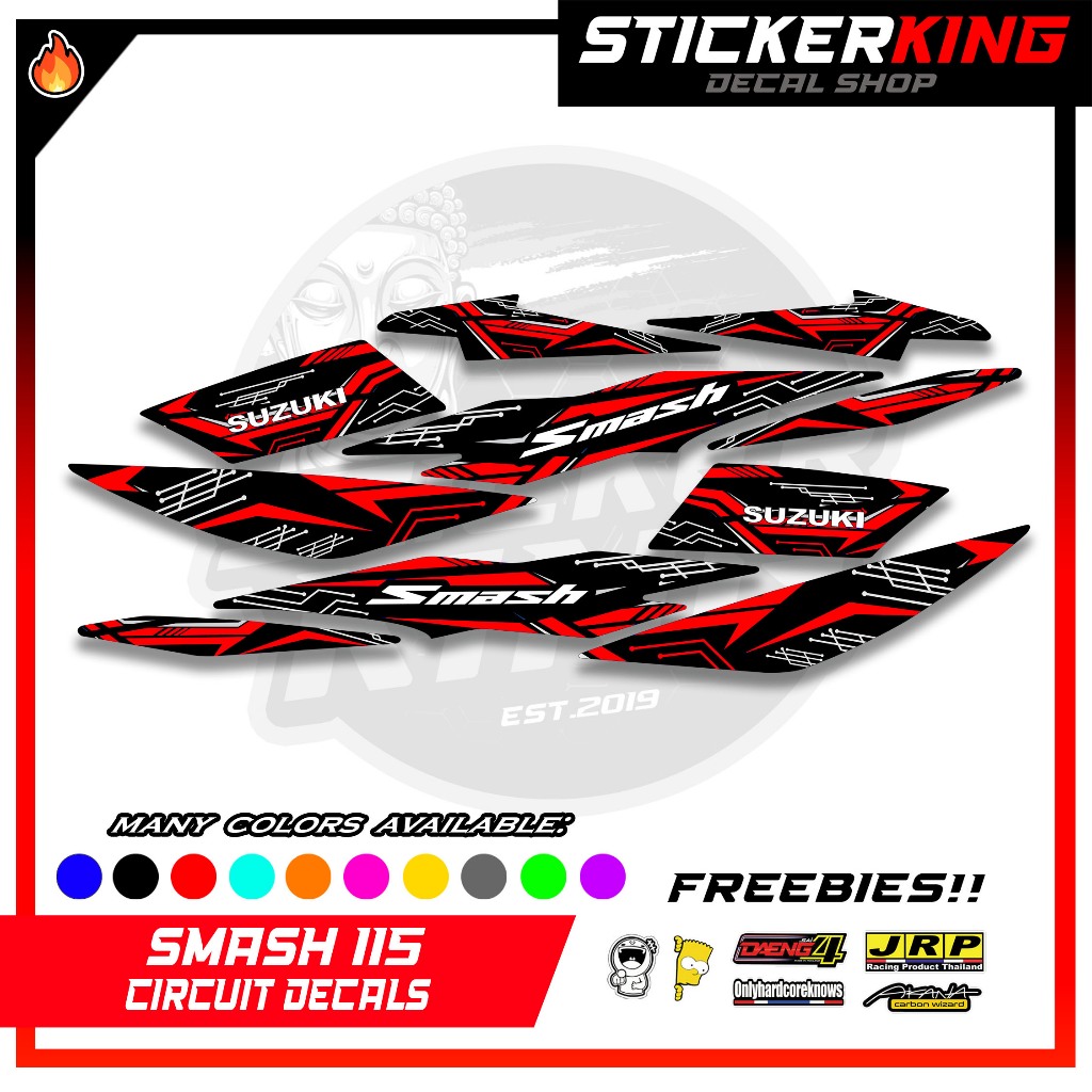 SUZUKI SMASH 115 CIRCUIT CONCEPT DECALS WITH FREEBIES | Shopee Philippines