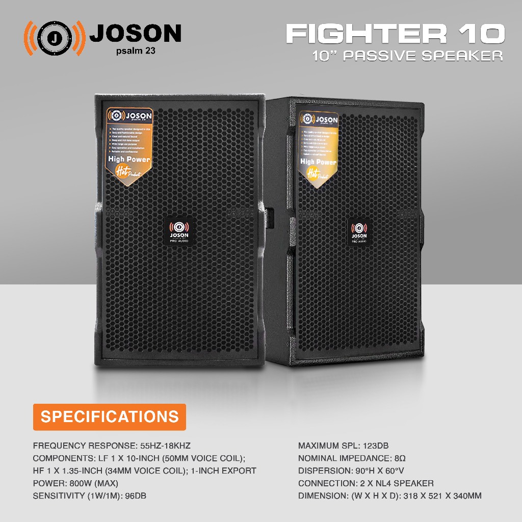 Joson FIGHTER-10 Passive Full Range Speaker (1 Pc) | Shopee Philippines