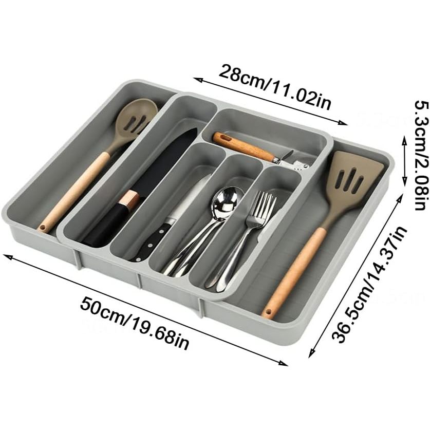 Cutlery Holder, Drawer Expandable Storage tray, Adjustable Cutlery ...