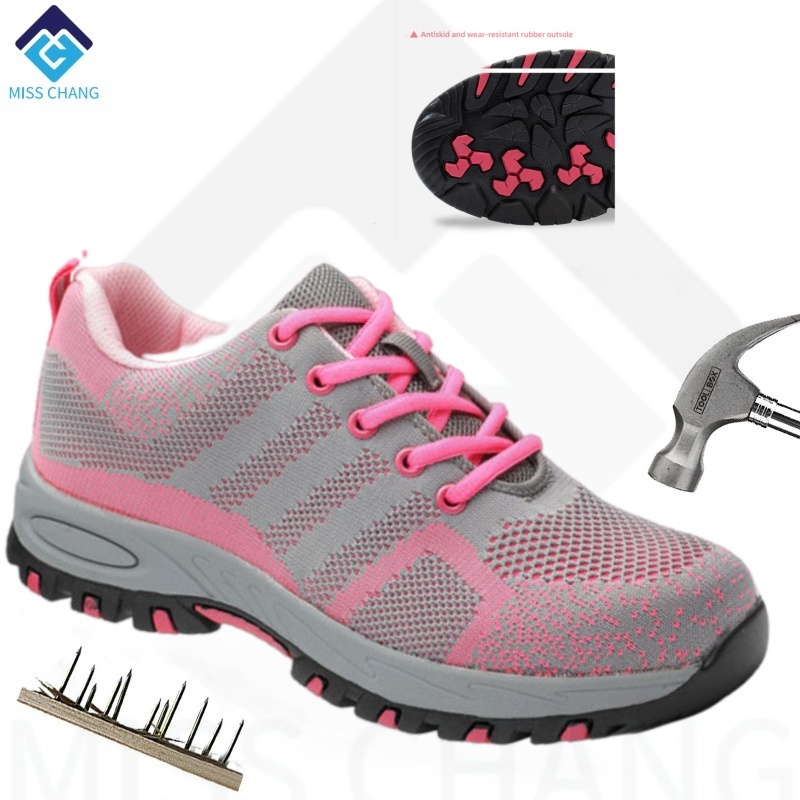MISS CHANG Steel toe shoes Breathable safety shoes Women's shoes Anti ...