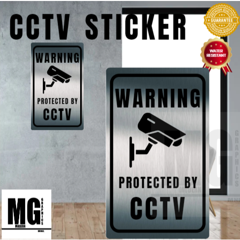 Modern Graphics CCTV Warning Sign Sticker Sintra Board l Waterproof ...