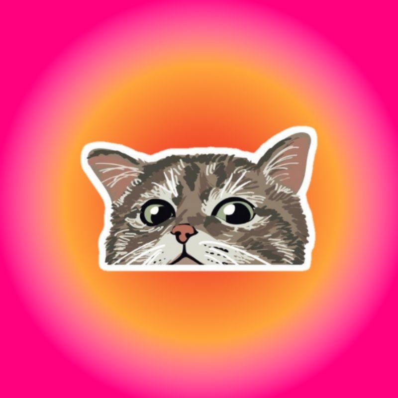 Cat Peeker Stickers | Vinyl Matte Laminated Waterproof and Scratchproof ...