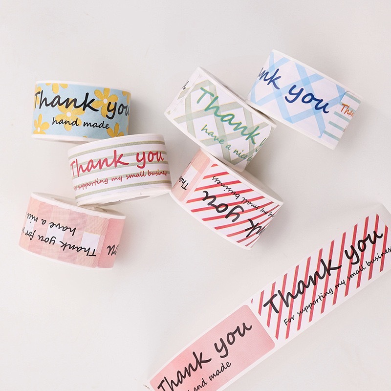 120pcs /roll INS Style Thank You paper Sticker shopping warpping label ...