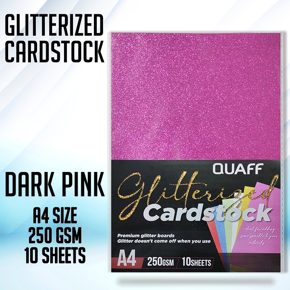 QUAFF 250GSM Glitter Cardstock A4 Size (10 sheets) | Shopee Philippines