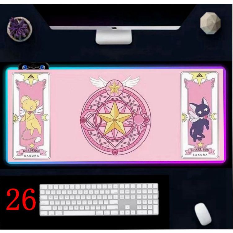 【XMT】RGB Colorful LED Lighting Gaming Mouse Pad Keypad Mat For PC ...