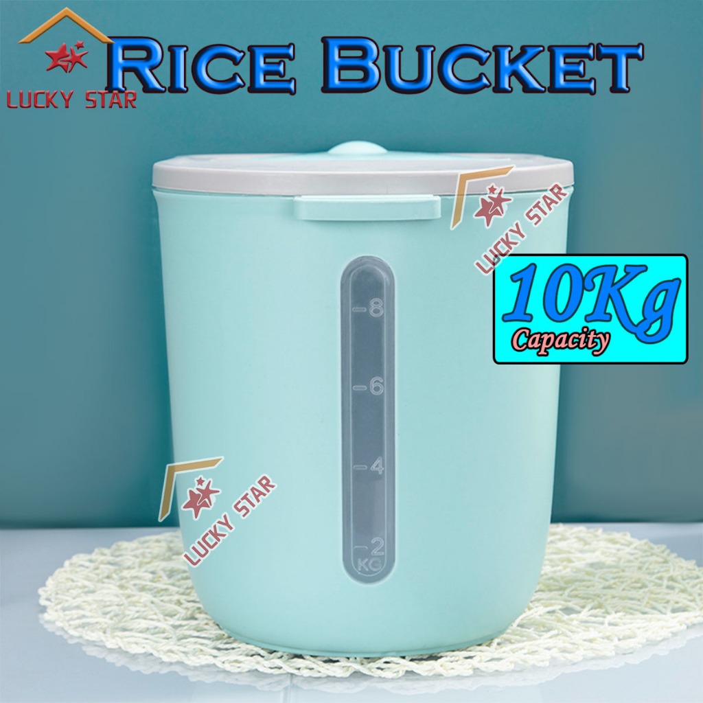 10Kg Rice Storage Bucket With Measurement Large Capacity Rice Dispenser ...