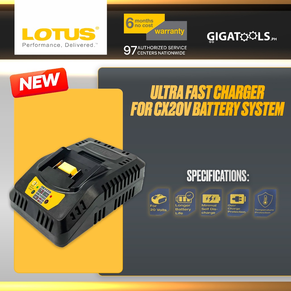 Lotus CXFC200 Ultra Fast Charger for CX20V Battery System (CHARGER ONLY ...