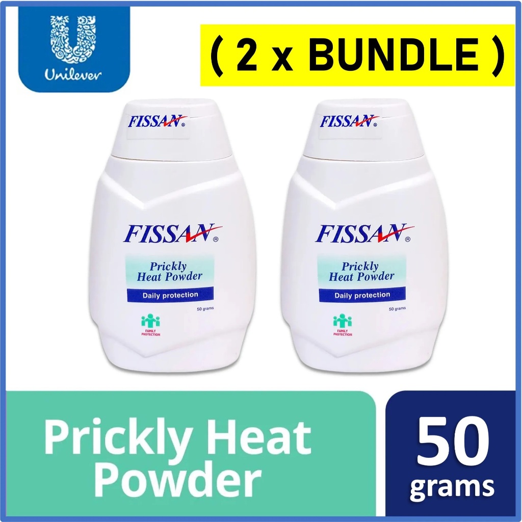 Fissan Prickly Heat Cooling Powder Daily Protection (with Talc) - 2 x ...