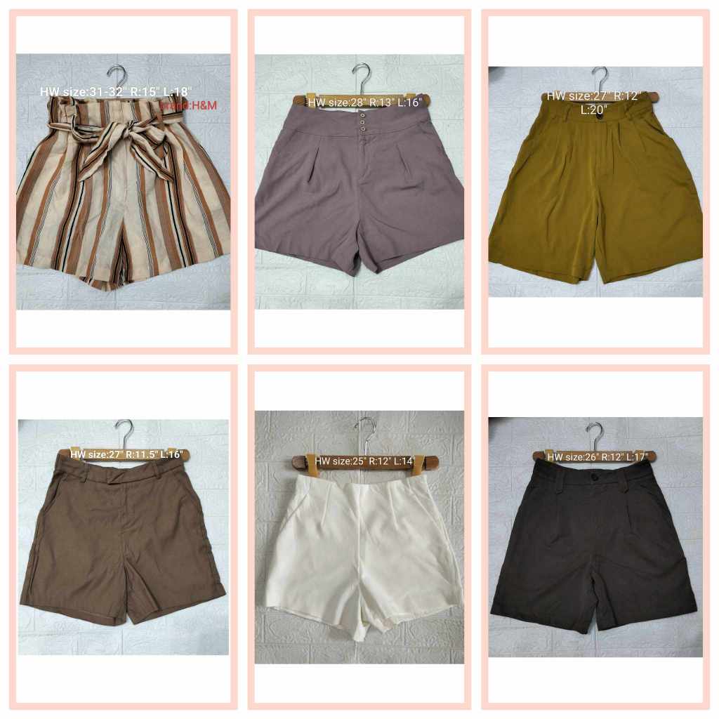 Preloved Ukay Women High Waist Shorts Thrifted Shorts Set 1 | Shopee ...