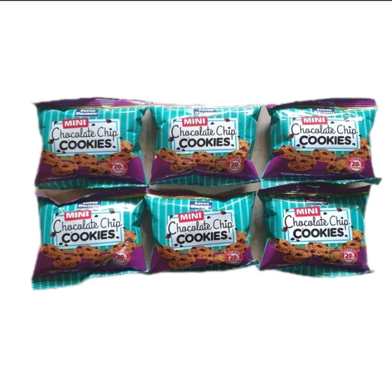 6 Pack Super Delights Mini Chocolate Chip Cookies 28g | Shopee Philippines
