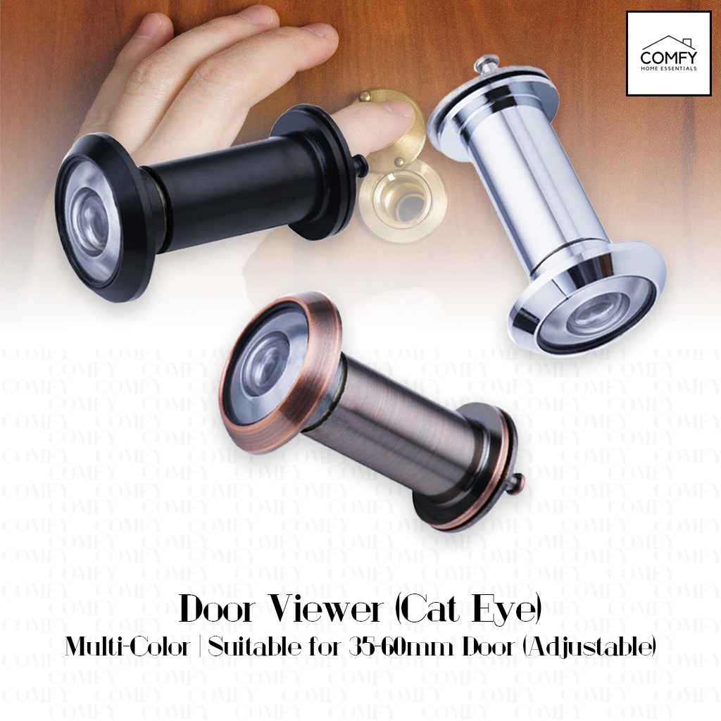 200 Degree Viewing Door Peephole Peek Viewer Security Adjustable Silver ...