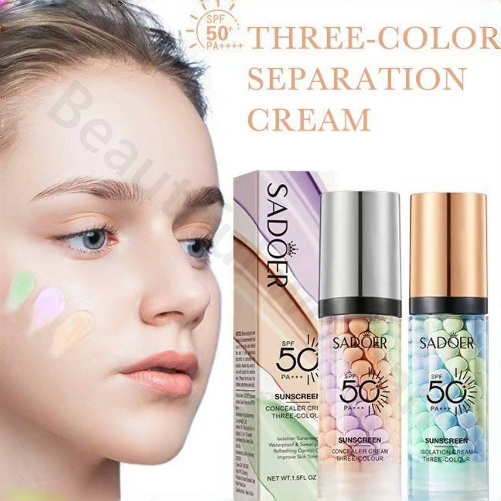 Sadoer Three-color Sunscreen Cream Spf50+ Moisturizing Refreshing Anti ...