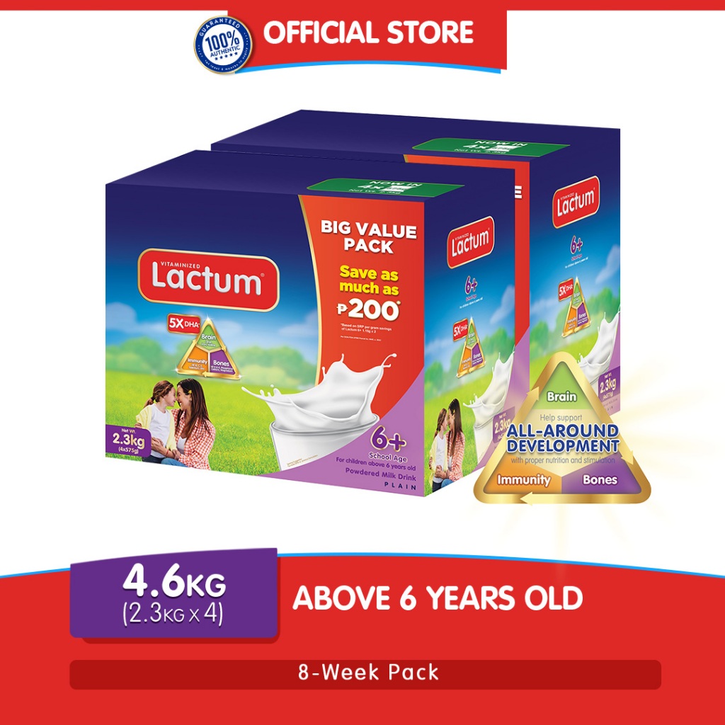 Lactum 6+ Plain Powdered Milk Drink for Children 6 Years Old and Above ...