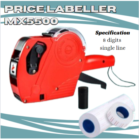 Price Tag Gun MX-5500 Price Labeller With Labels Introductory package ...