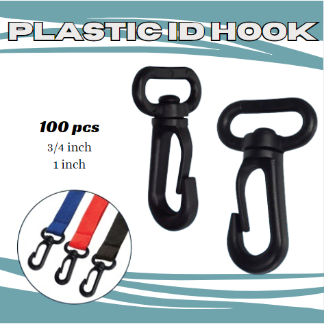 ID LACE ACCESORIES BLACK PLASTIC HOOK 1inch&3/4 (100PCS) | Shopee ...