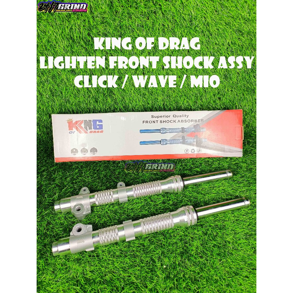 KING OF DRAG LIGHTEN FRONT SHOCK ASSEMBLY CLICK / WAVE / BEAT / MIO SPORTY / MIO SOULTY / FINO ...