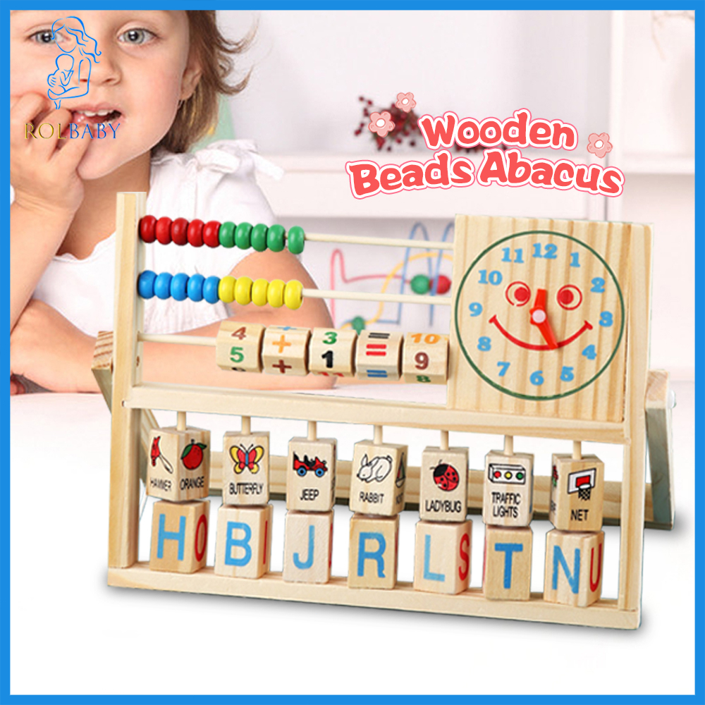 Rolbaby Multi Purpose Abacus Puzzle Beads Math Counting Educational ...