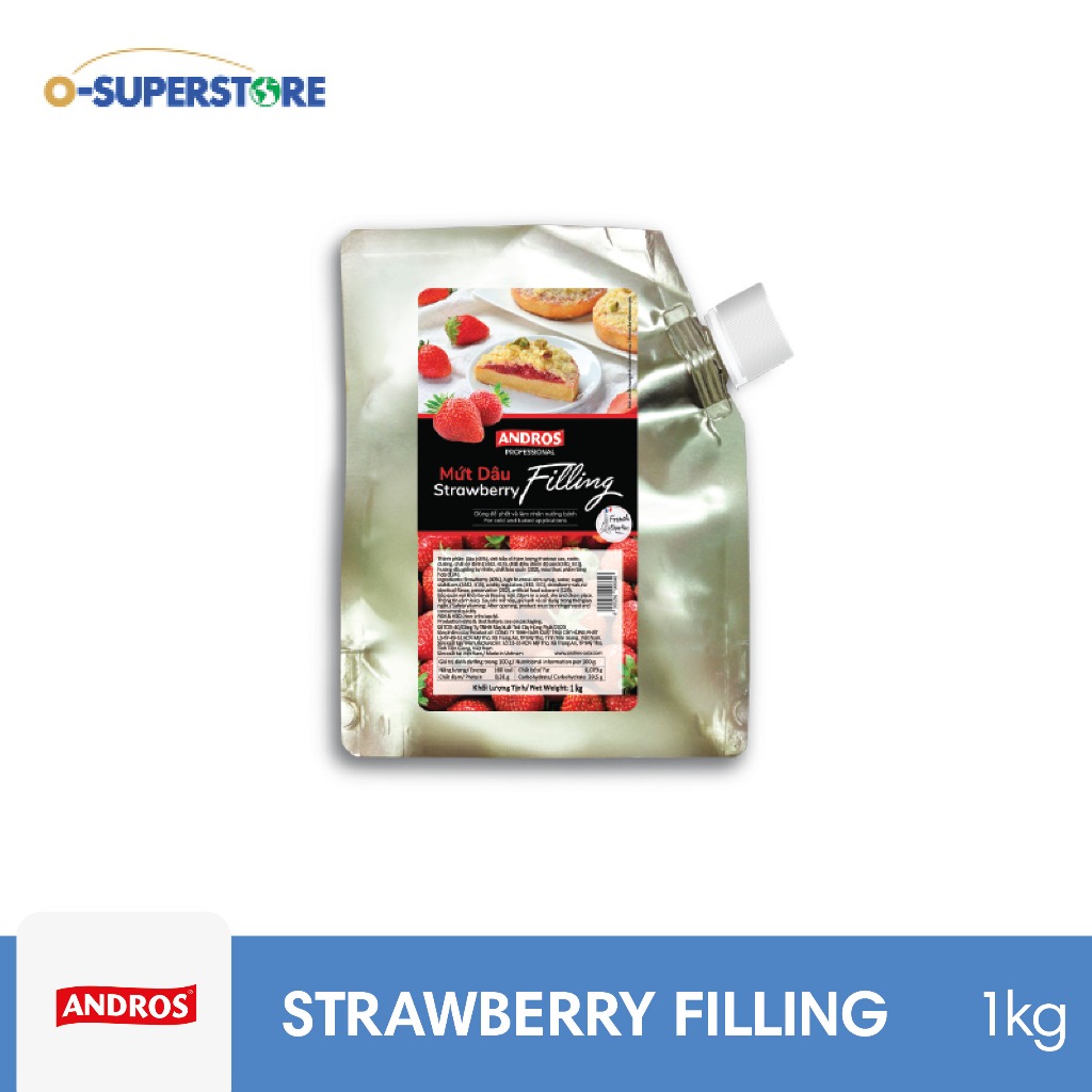 Andros Professional Strawberry Bake-Stable Filling 1kg | Shopee Philippines