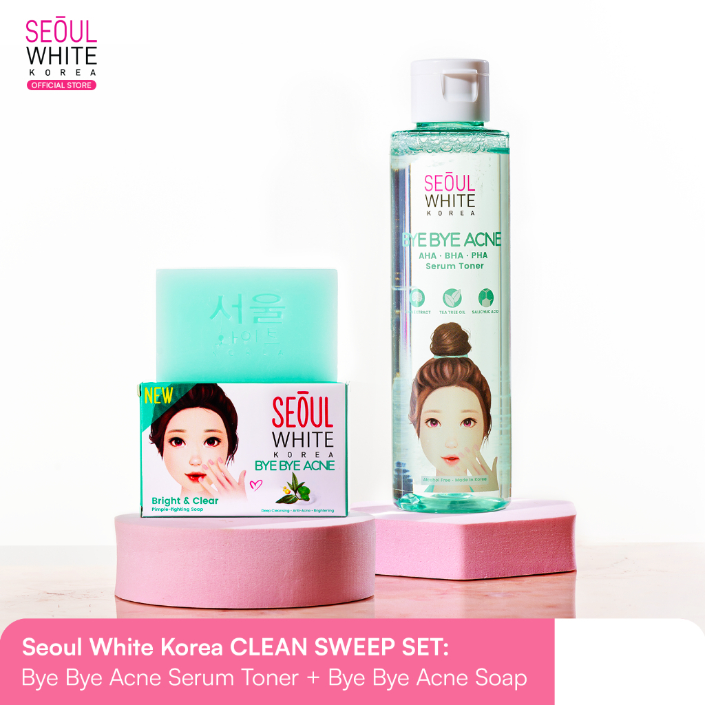 Seoul White Korea Clean Sweep Set: Acne AHA/BHA/PHA Serum Toner and ...