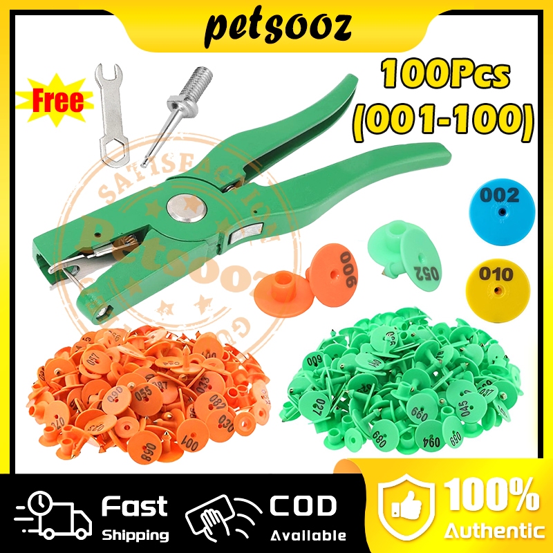 Livestock ear tag set(100 Sets Animal ear tags with numbers+Eartag ...